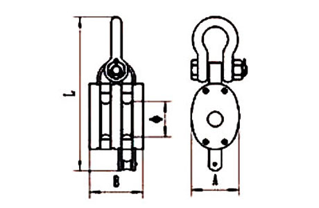 Regular Wood Block With Shackle Double Sheave Wholesale Pulley & Blocks ...