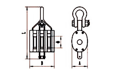 Regular Wood Block With Shackle Triple Sheave Wholesale Pulley & Blocks ...